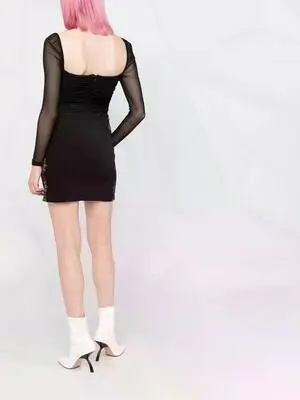 SELF-PORTRAIT Floral Embroidery Cut-out Draped Mini Dress