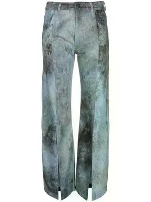 WEINSANTO Stud-embellished Bootcut Trousers - Blue