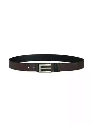 Etro Leather Belt With Logo Buckle