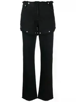 1017 Alyx 9sm Snap Off Frayed Straight-leg Jeans - Black