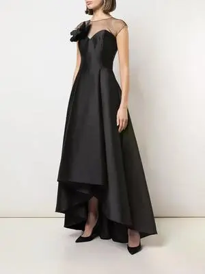 Sachin & Babi Blakely High-low Gown With Floral Appliqués