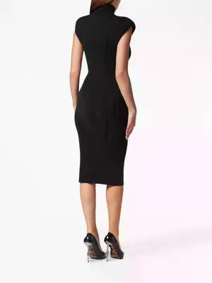 Philipp Plein Ribbed Knit Midi Dress
