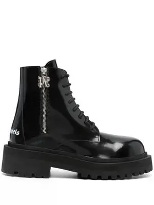 Palm Angels Logo-print Lace-up Ankle Boots