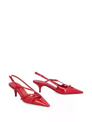 Miu Miu 50mm Leather Slingback Pumps - Red