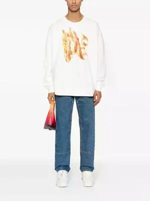 Palm Angels Flame Logo Print Sweatshirt