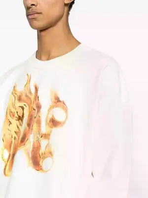 Palm Angels Flame Logo Print Sweatshirt