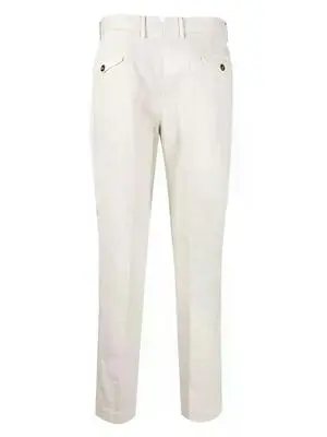 DELL'OGLIO Pleated Tapered-leg Trousers - Neutrals