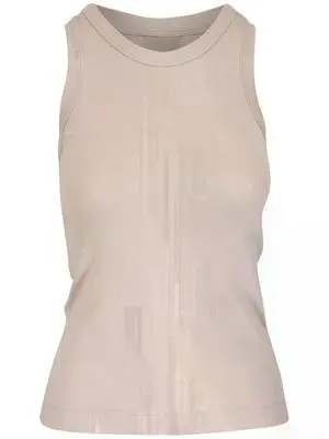 Brunello Cucinelli Fine-ribbed Tank Top With Monili Chain Detail - Neutrals