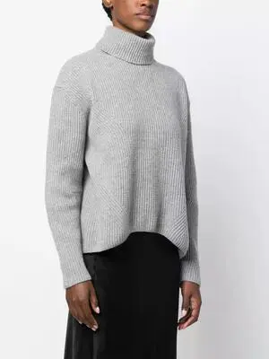 Pinko Ribbed Wool-cashmere Blend Roll Neck Jumper