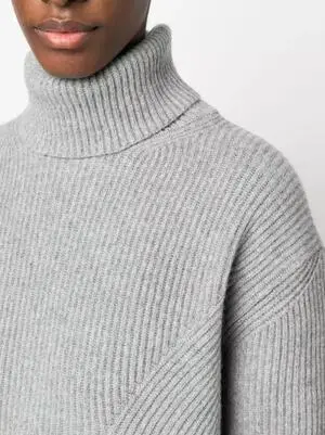 Pinko Ribbed Wool-cashmere Blend Roll Neck Jumper