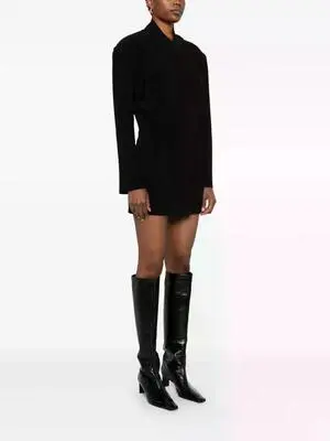 Norma Kamali Zip Up Mini Dress With Shoulder Pads