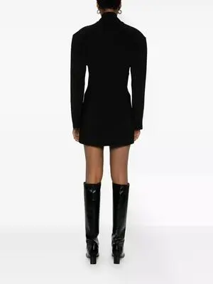 Norma Kamali Zip Up Mini Dress With Shoulder Pads