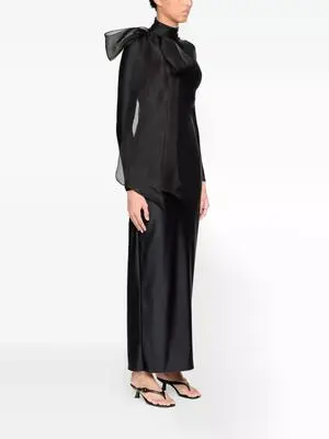 ATU BODY COUTURE Jersey And Satin Maxi Dress With Drape Detail