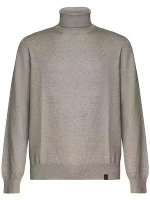 FAY Virgin Wool Roll Neck Jumper - Grey