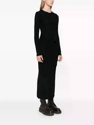 TWINSET Ribbed Knit Cut-out Maxi Dress