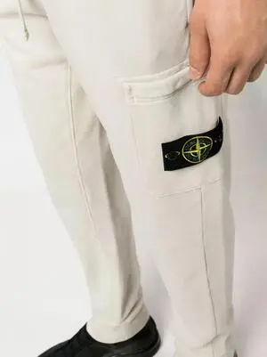 Stone Island Compass-patch Cotton Track Pants - Neutrals