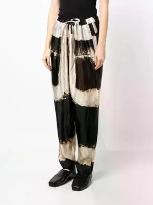 Masnada Drawstring Tapered-leg Trousers With Abstract Print
