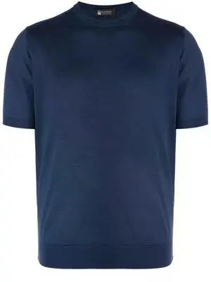 Colombo Crew-neck Fine-knit T-shirt - Blue