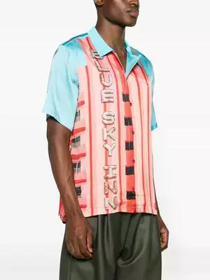 BLUE SKY INN Inn Sign-print Satin Shirt - Red