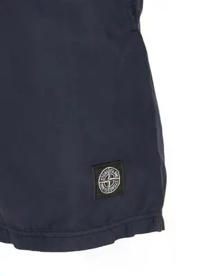 Stone Island Compass-patch Swim Shorts - Blue