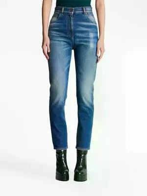 Balmain Logo Plaque Slim-cut Jeans