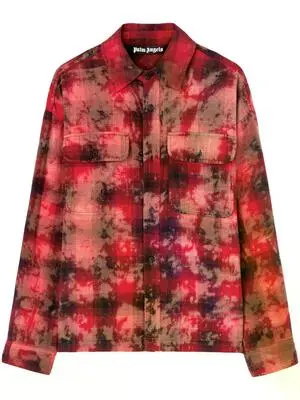 Palm Angels Logo-print Plaid Shirt - Red
