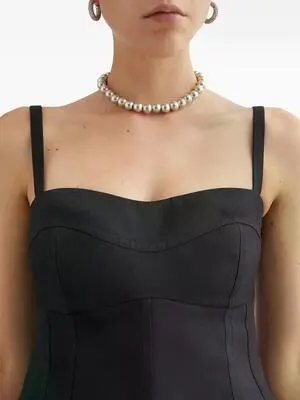 JIL SANDER Polyamide/silk Blend Bustier Top