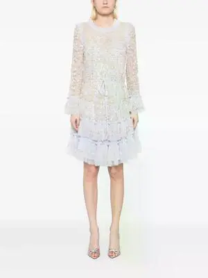 NEEDLE & THREAD Celia Sequin Embellished Ruffled Dress