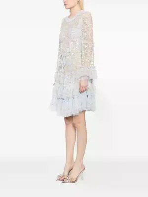 NEEDLE & THREAD Celia Sequin Embellished Ruffled Dress