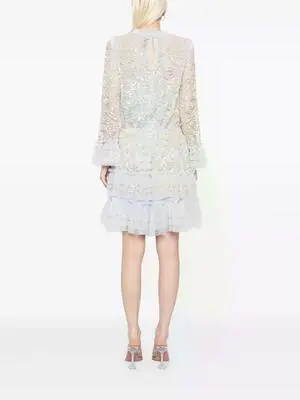 NEEDLE & THREAD Celia Sequin Embellished Ruffled Dress