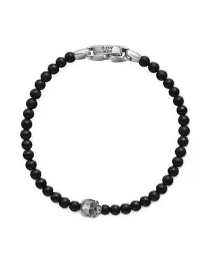 David Yurman Sterling Silver Memento Mori Skull Bracelet
