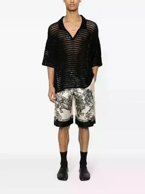 Gucci Baroque-print Silk Shorts