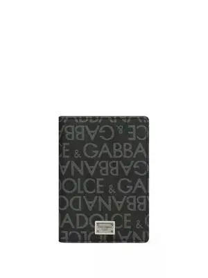Dolce & Gabbana Logo-plaque Jacquard Cardholder - Black