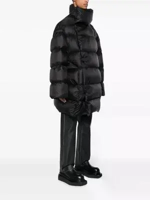 Rick Owens Funnel Neck Quilted Down Coat
