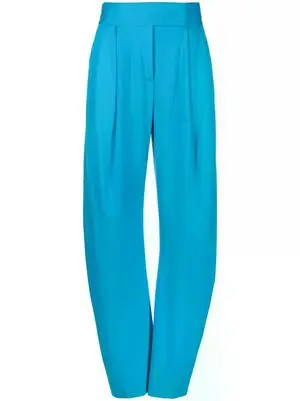 Attico Virgin Wool Blend Wide Leg Trousers - Blue