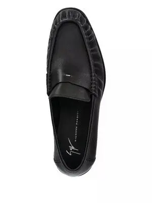 GIUSEPPE ZANOTTI Leather Moccasin Loafers - Black