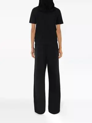 Burberry Cotton Crewneck T-shirt With Equestrian Knight Motif - Black