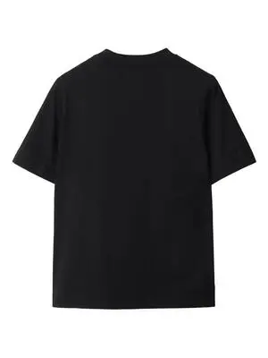 Burberry Cotton Crewneck T-shirt With Equestrian Knight Motif - Black