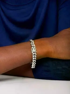 Mateo Tone Sterling Cuban Link Chain Bracelet
