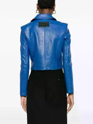Patrizia Pepe Crocodile-embossed Biker Jacket