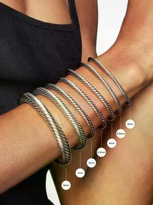 David Yurman Sterling Cable Diamond Bracelet