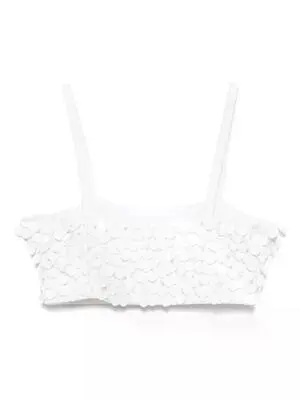 P.a.r.o.s.h P.A.R.O.S.H. Embellished Square Neck Top White
