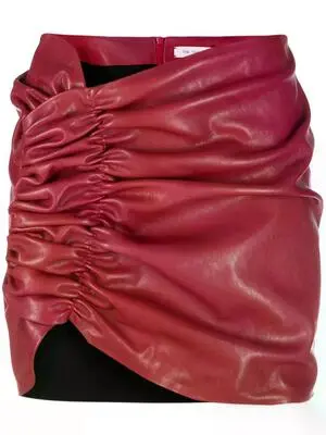 THE MANNEI Ruched Mini Skirt - Red