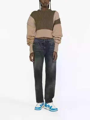 Palm Angels Distressed Straight-leg Jeans - Grey
