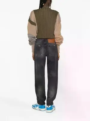 Palm Angels Distressed Straight-leg Jeans - Grey