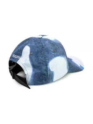 Supreme X The North Face Bleached Denim Print 6-panel Cap - Blue