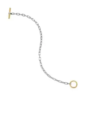 David Yurman Sterling And 18kt Yellow Gold Madison Cable Link Bracelet