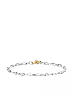 David Yurman Sterling And 18kt Yellow Gold Madison Cable Link Bracelet