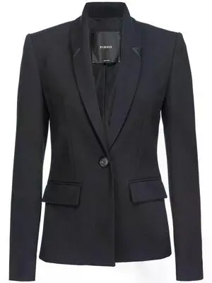 Pinko Shawl-lapel Twill Blazer - Black