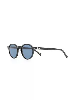 LESCA Round-frame Sunglasses - Black